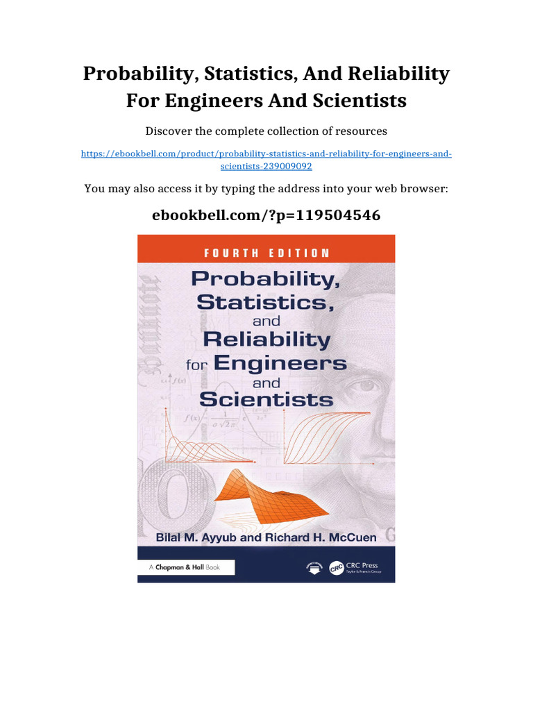 Probability, Statistics, and Reliability For Engineers and Scientists ...