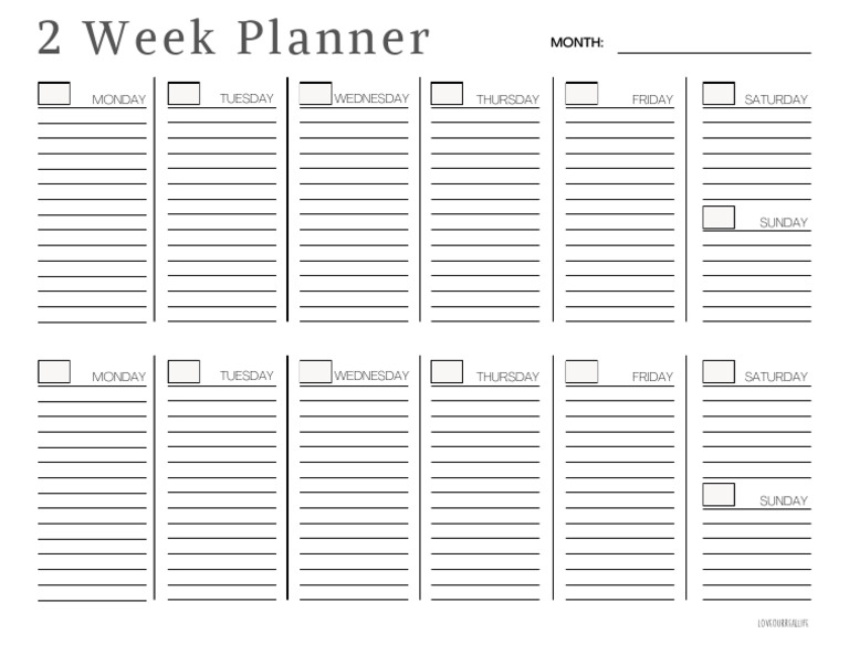 2 Week Planner Loveourreallife | PDF