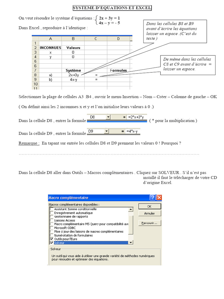 Sys Equa Excel | PDF