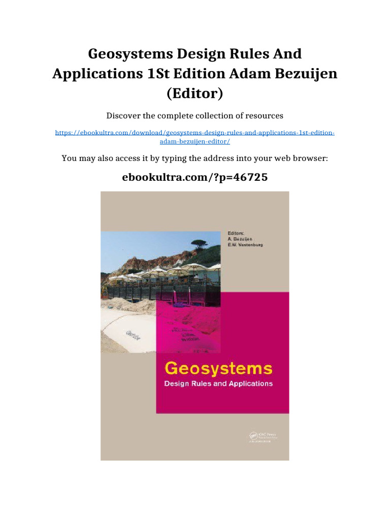 Geosystems Design Rules and Applications 1st Edition Adam Bezuijen ...