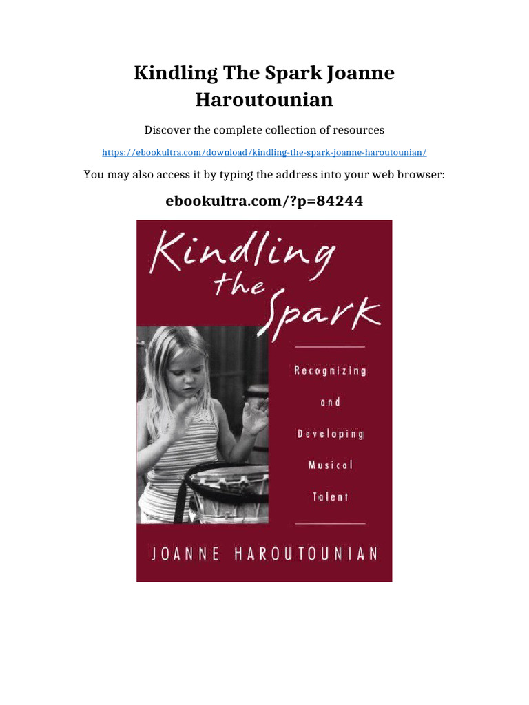 Kindling The Spark Joanne Haroutounian Newest Edition 2025 | PDF ...