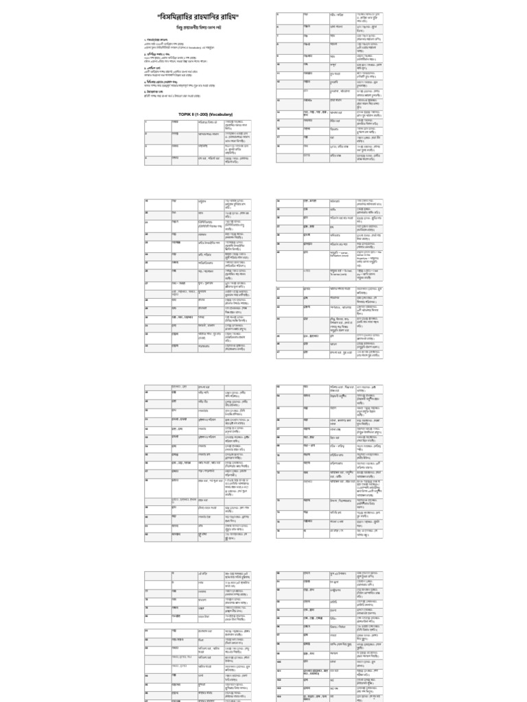 2662 Word For Topic 2 (Korean To Bangla) | PDF
