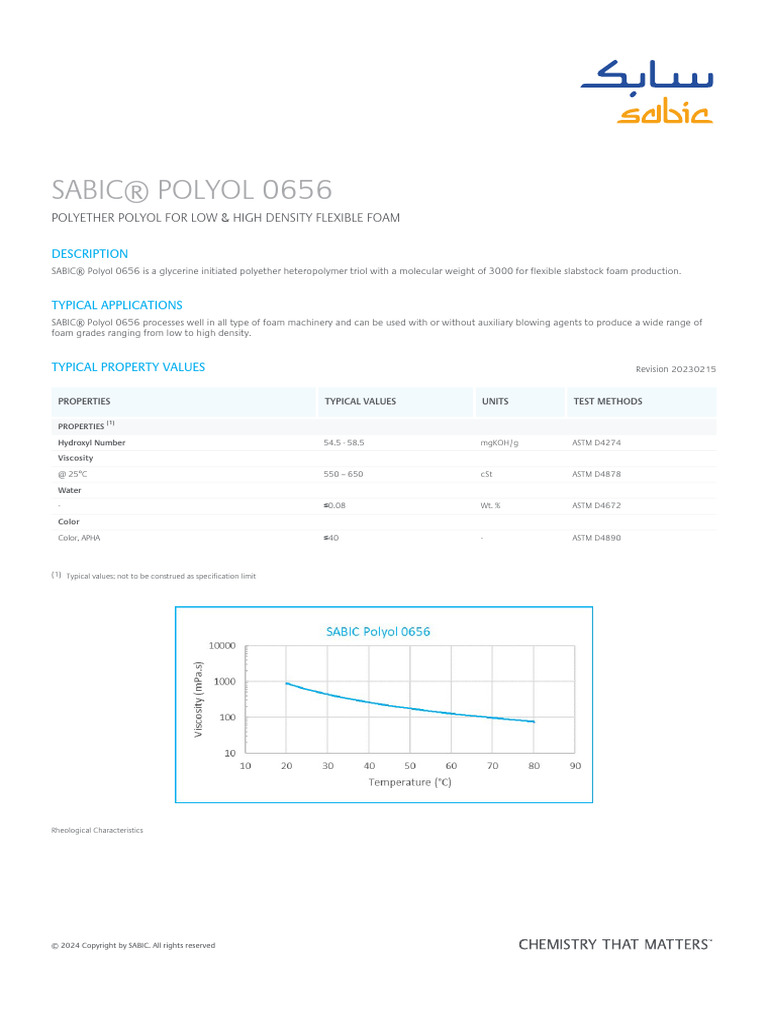 Sabic Polyol 3000 Mw | PDF