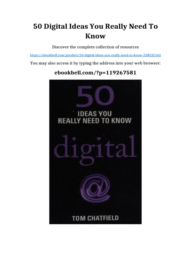 50 digital ideas you really need to know all chapters available | PDF ...