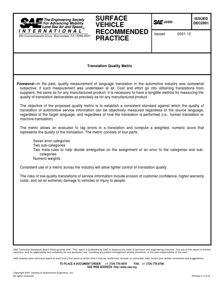 Sae J2450 Pdf