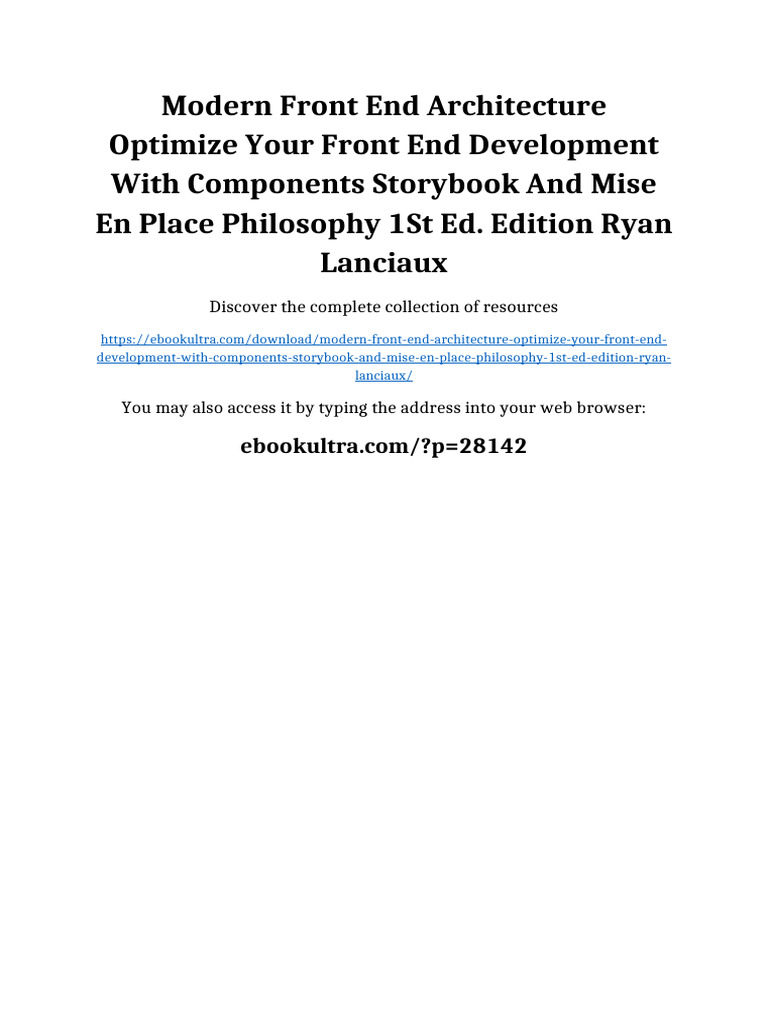 Modern Front end Architecture Optimize Your Front end Development with ...