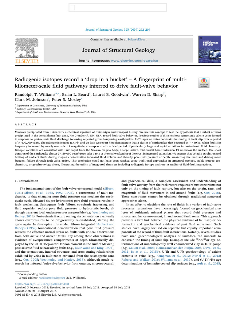 Radiogenic Isotopes Record a Drop in a Bucket a Fingerp 2019 Journal of ...