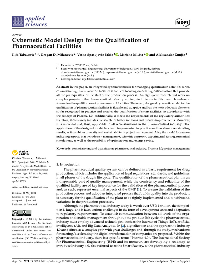Cybernetic Model Design For The Qualification of Pharmaceutical ...