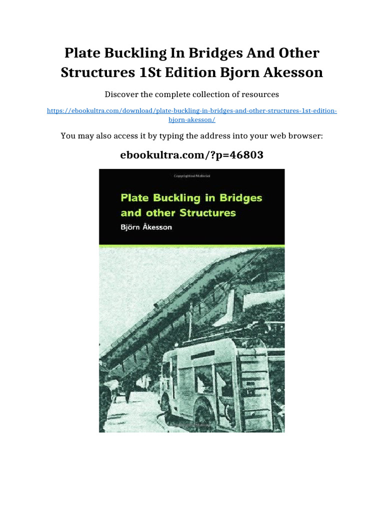 Plate Buckling in Bridges and Other Structures 1st Edition Bjorn ...