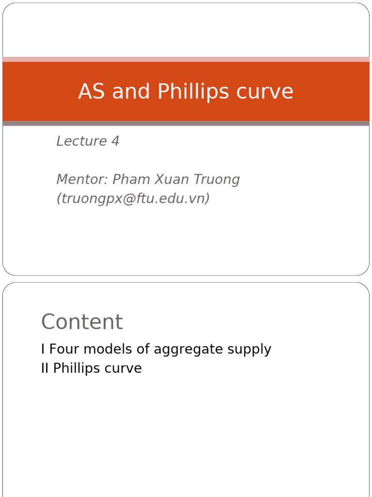 Lec 4 As and Phillips Curve | PDF | Phillips Curve | Nominal Rigidity