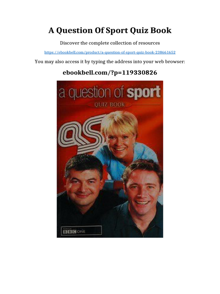 A question of sport quiz book digital download | PDF