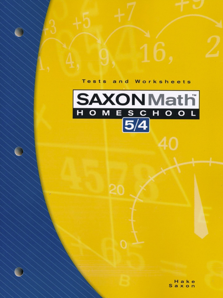 505652 Saxon 54 Tests and Worksheets 3rd Ed Lis | PDF | Subtraction ...
