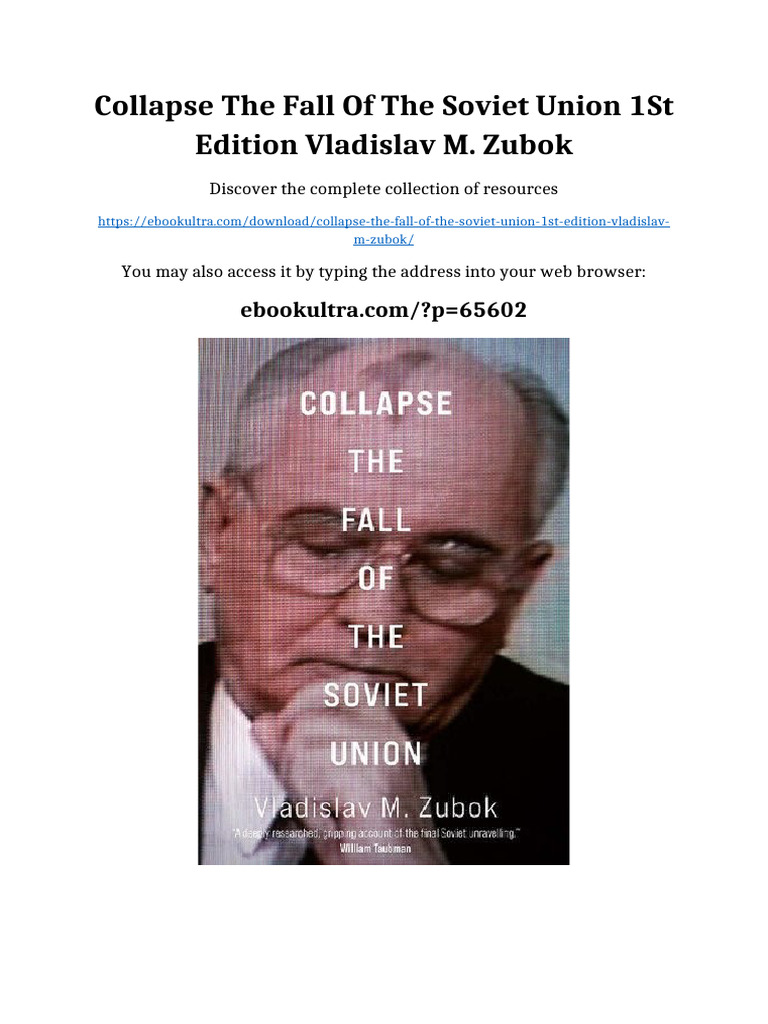 Collapse The Fall Of The Soviet Union 1st Edition Vladislav M. Zubok No ...