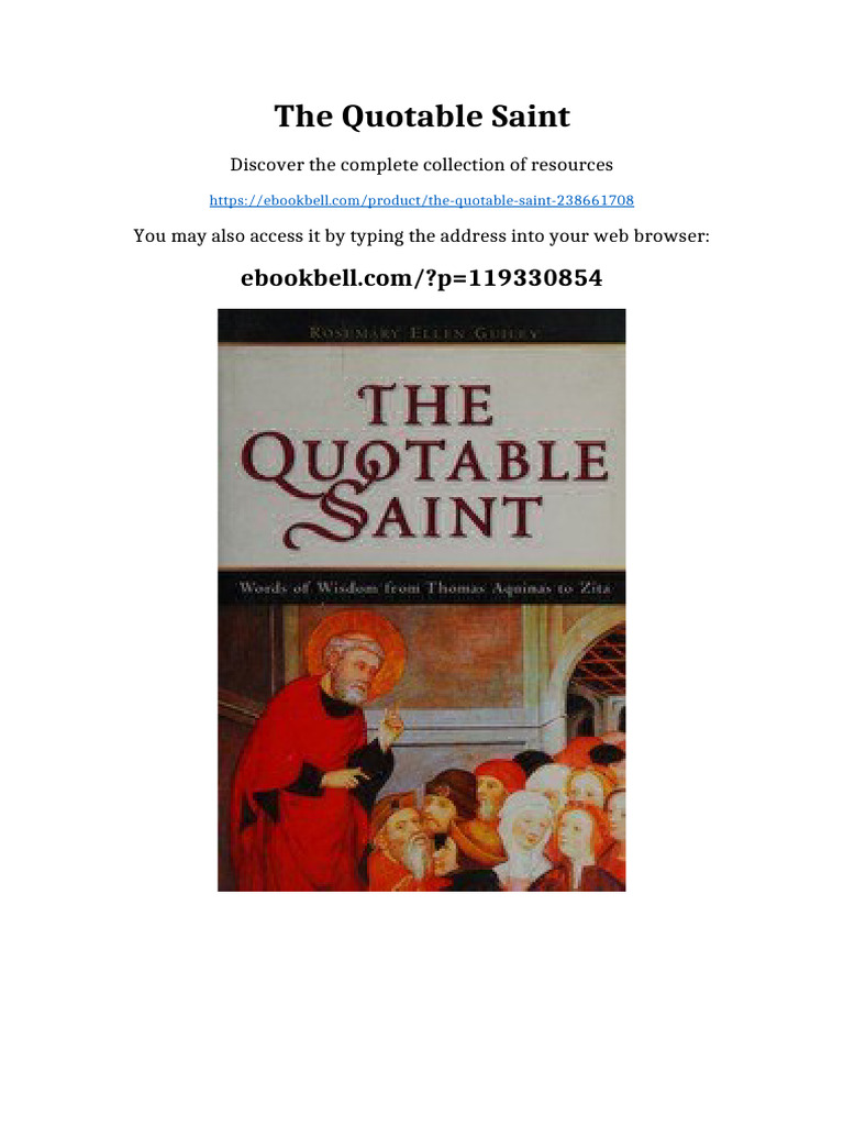 The quotable saint available all format | PDF