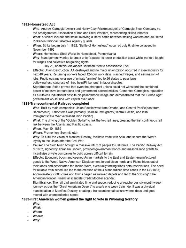 Timeline: Gilded Age and Progressive Era | PDF | The United States