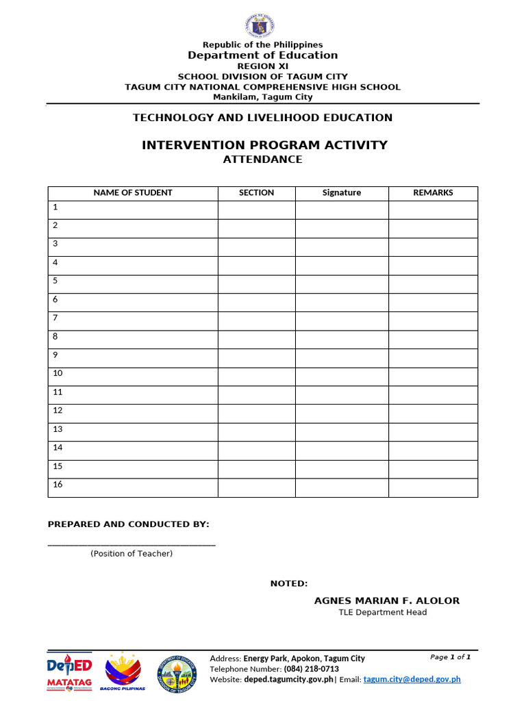 Attendance Intervention | PDF