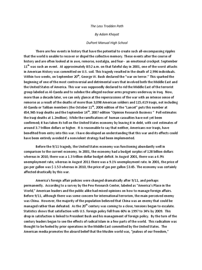 The Less Trodden Path by Adam Khayat Dupont Manual High School | PDF ...