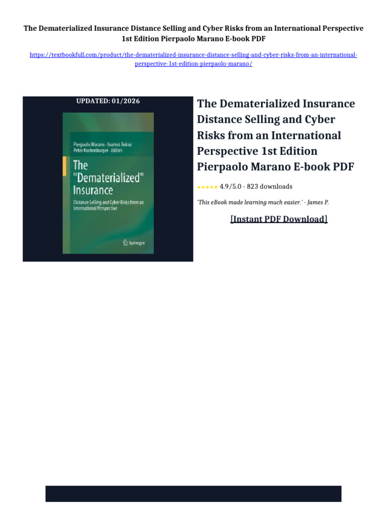 The Dematerialized Insurance Distance Selling and Cyber Risks from an ...