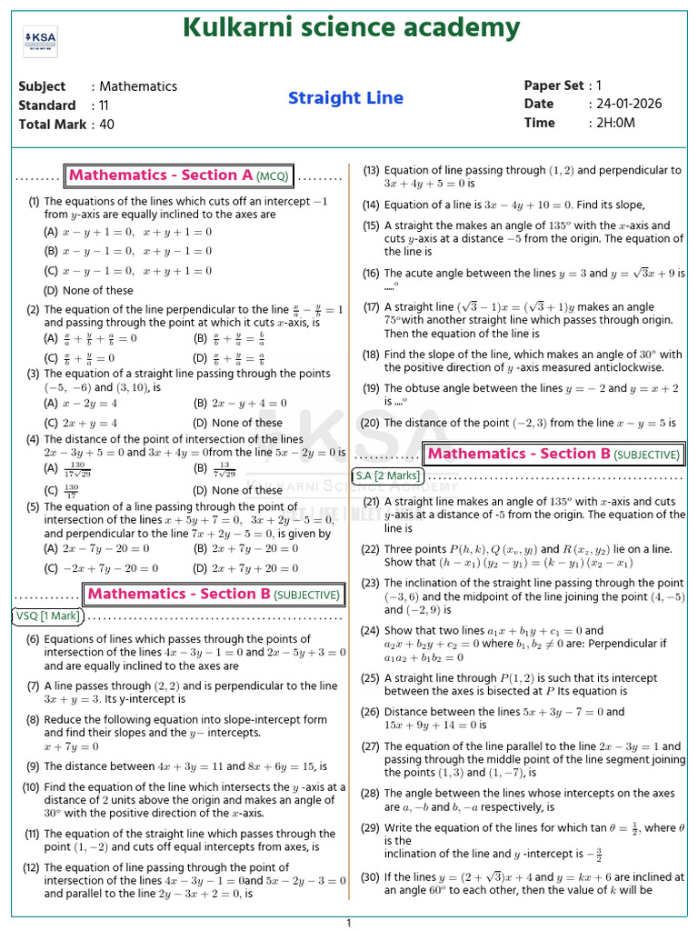Straight Line 1025718 1 1769222056 | PDF | Line (Geometry) | Slope