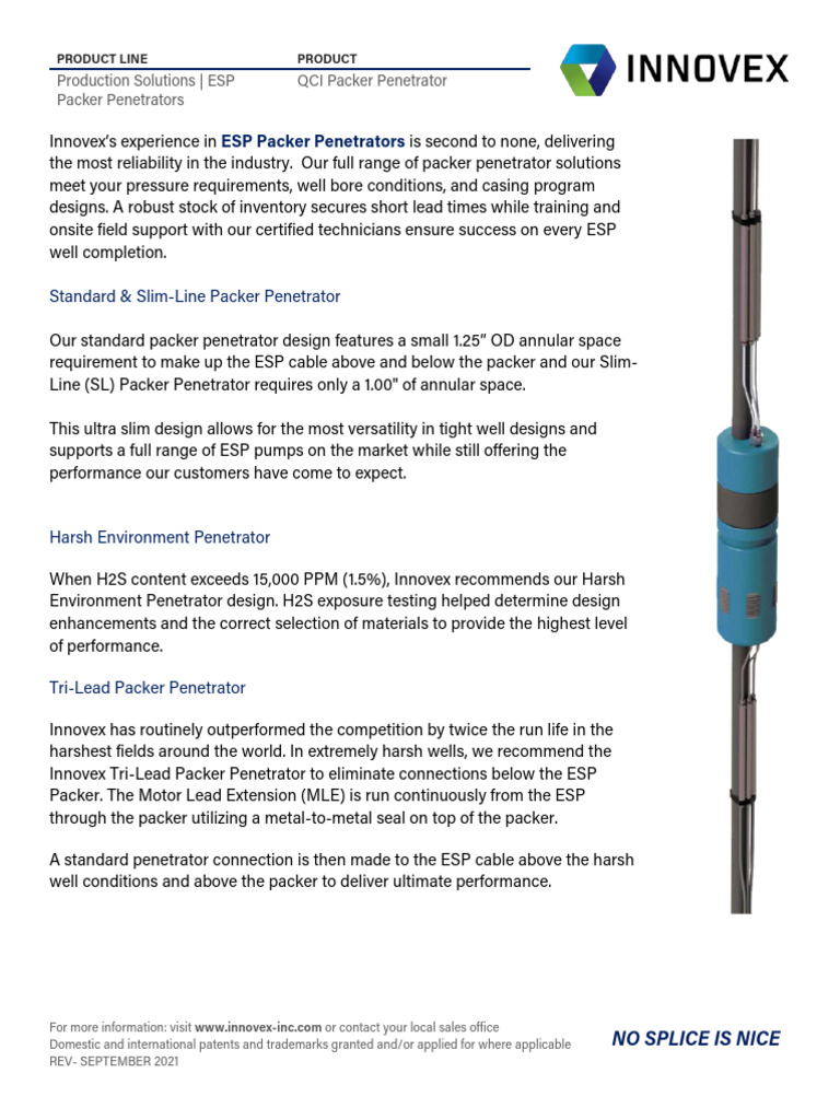 Packer Penetrator One Pager 1 | PDF | Electrical Engineering | Electricity