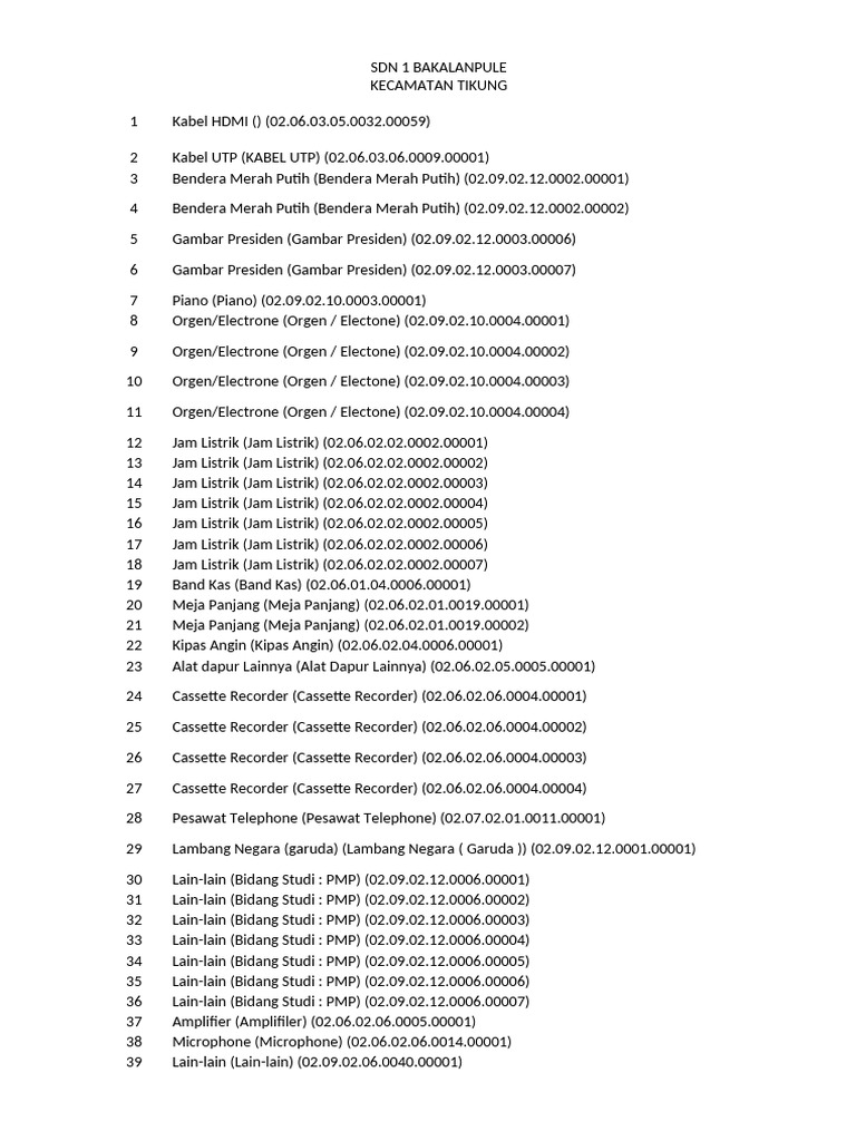 Format Foto Barang Ekstrakom | PDF