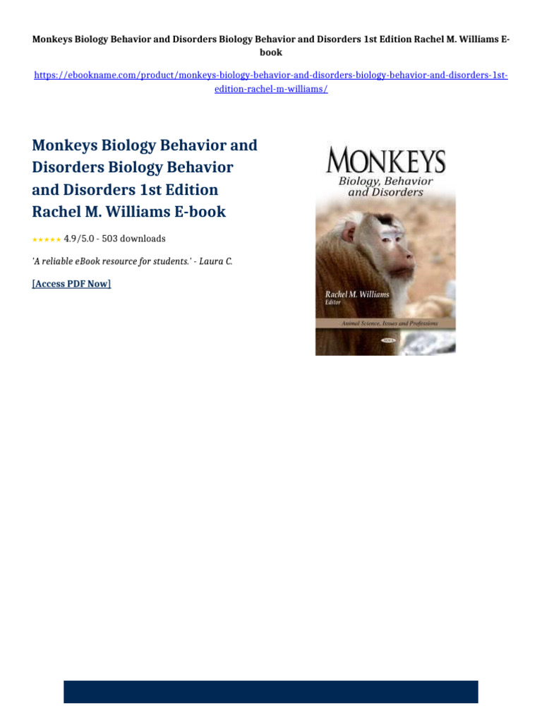 Monkeys Biology Behavior and Disorders Biology Behavior and Disorders ...