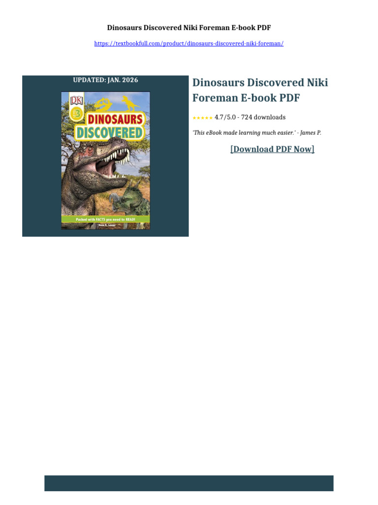Dinosaurs Discovered Niki Foreman Ebook Exclusive Digital PDF | PDF ...