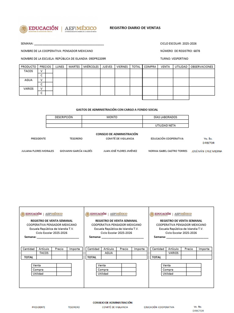 Registro Diario de Ventas | PDF