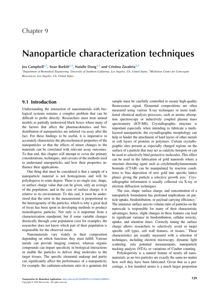 Nanoparticle Characterization Techniques | PDF | Scanning Electron ...