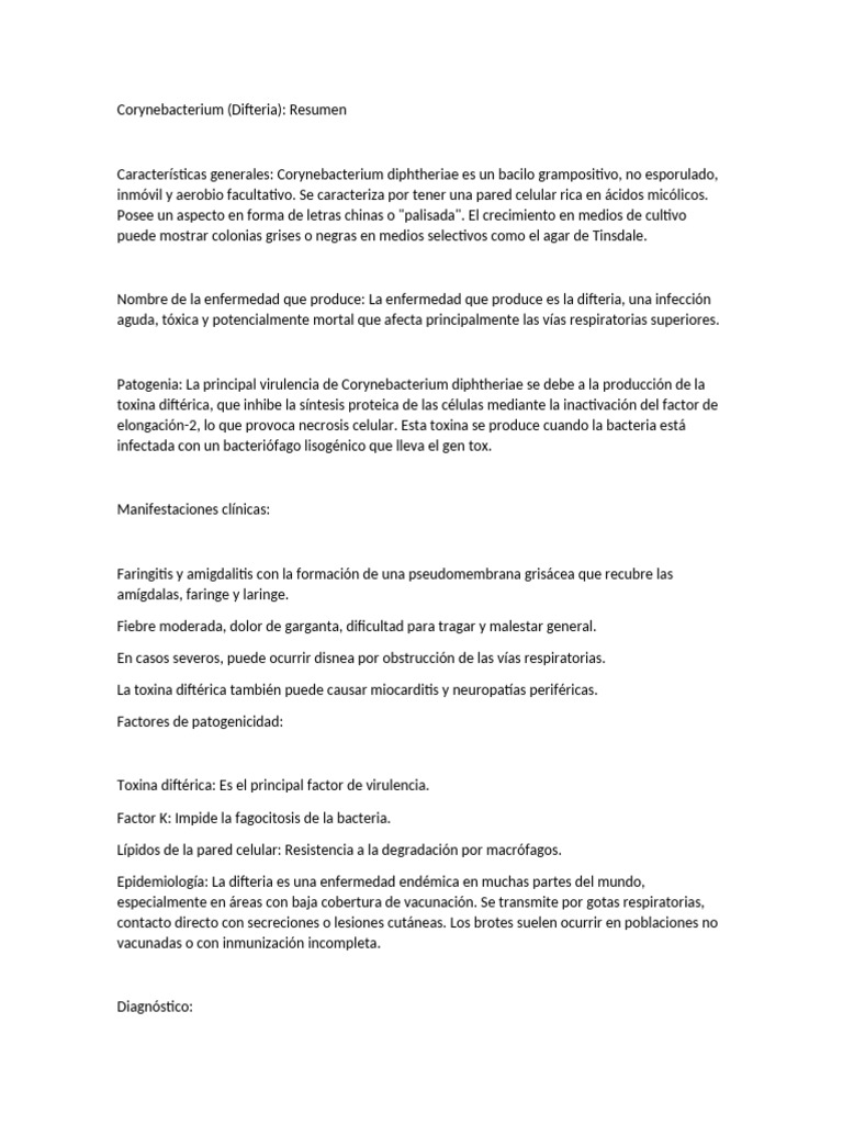 Cory Ne Bacterium | PDF