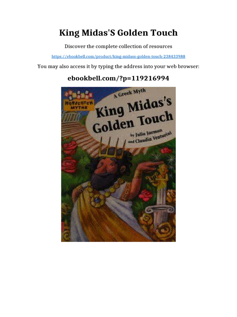 King Midas's Golden Touch Available All Format | PDF | Intellectual ...