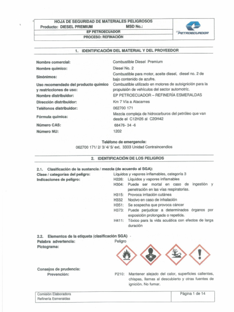 Msds Diesel | PDF