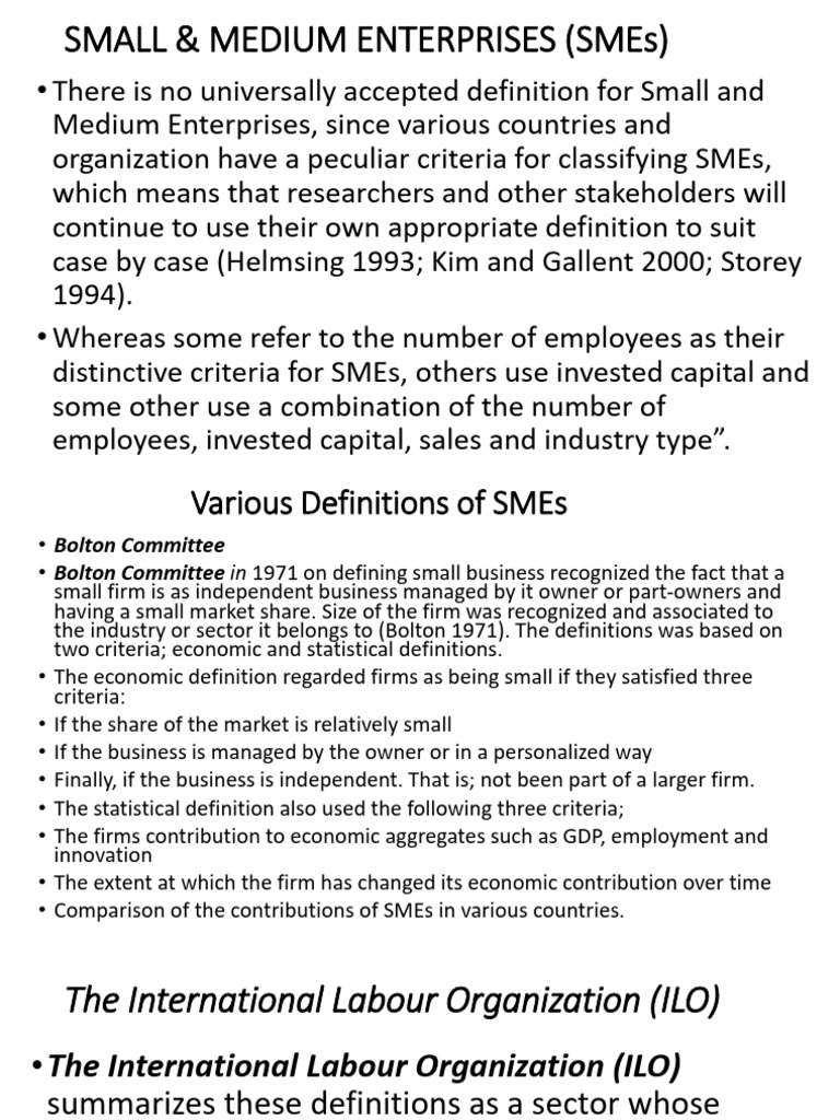 Small & Medium Enterprises (Smes) | PDF | Labor | Business