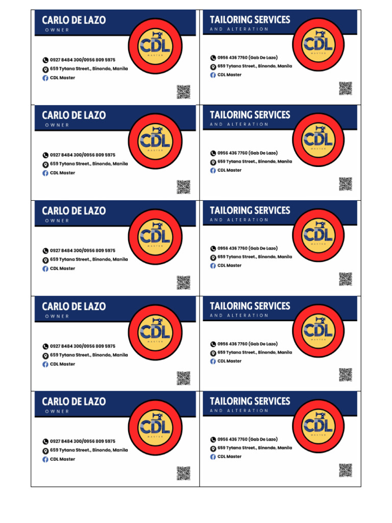 Calling Card Blue Front | PDF