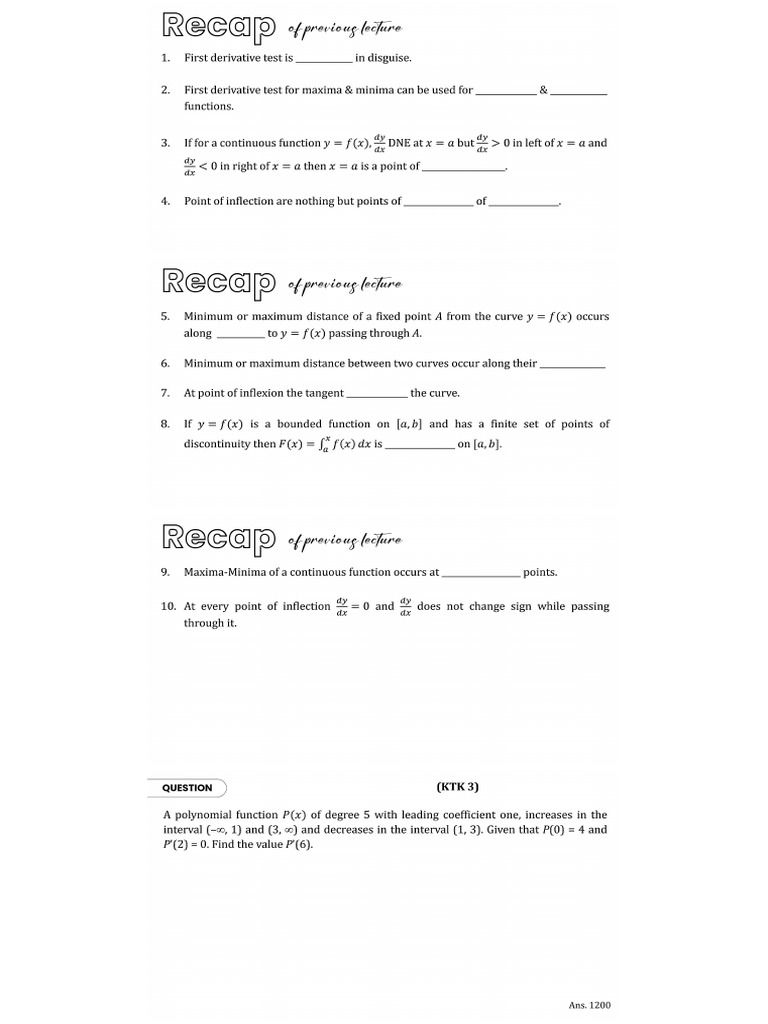 Indefinite Integration Question - Processed | PDF