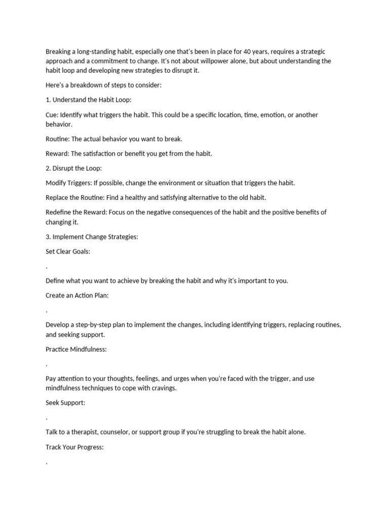 Breaking A Long Habit | PDF