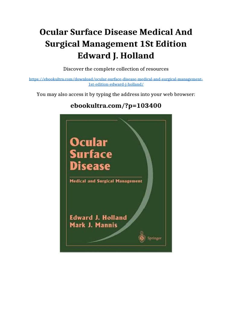 Ocular Surface Disease Medical and Surgical Management 1st Edition ...
