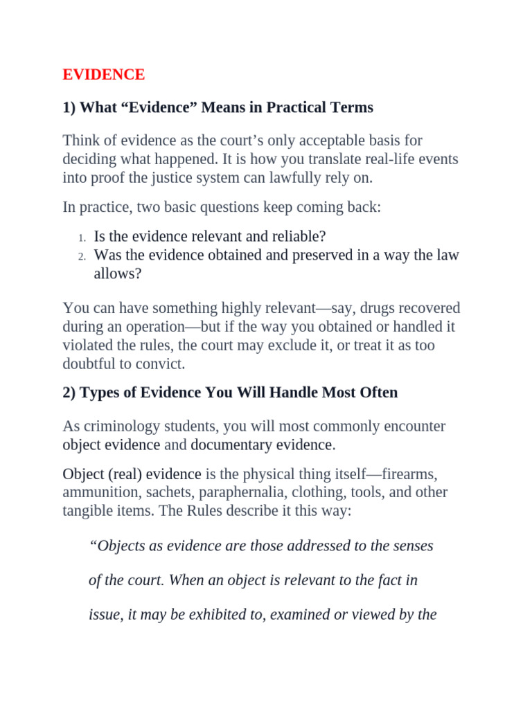 Week-1-Introduction-to-Evidence-2 | PDF | Evidence (Law) | Burden Of ...