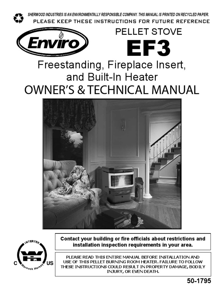 Enviro Ef3 Technical Manual | PDF | Stove | Chimney