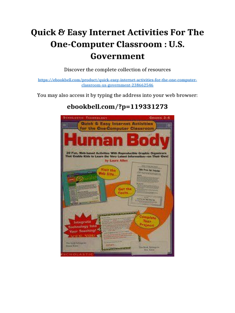 Quick & easy Internet activities for the one-computer classroom : U.S ...