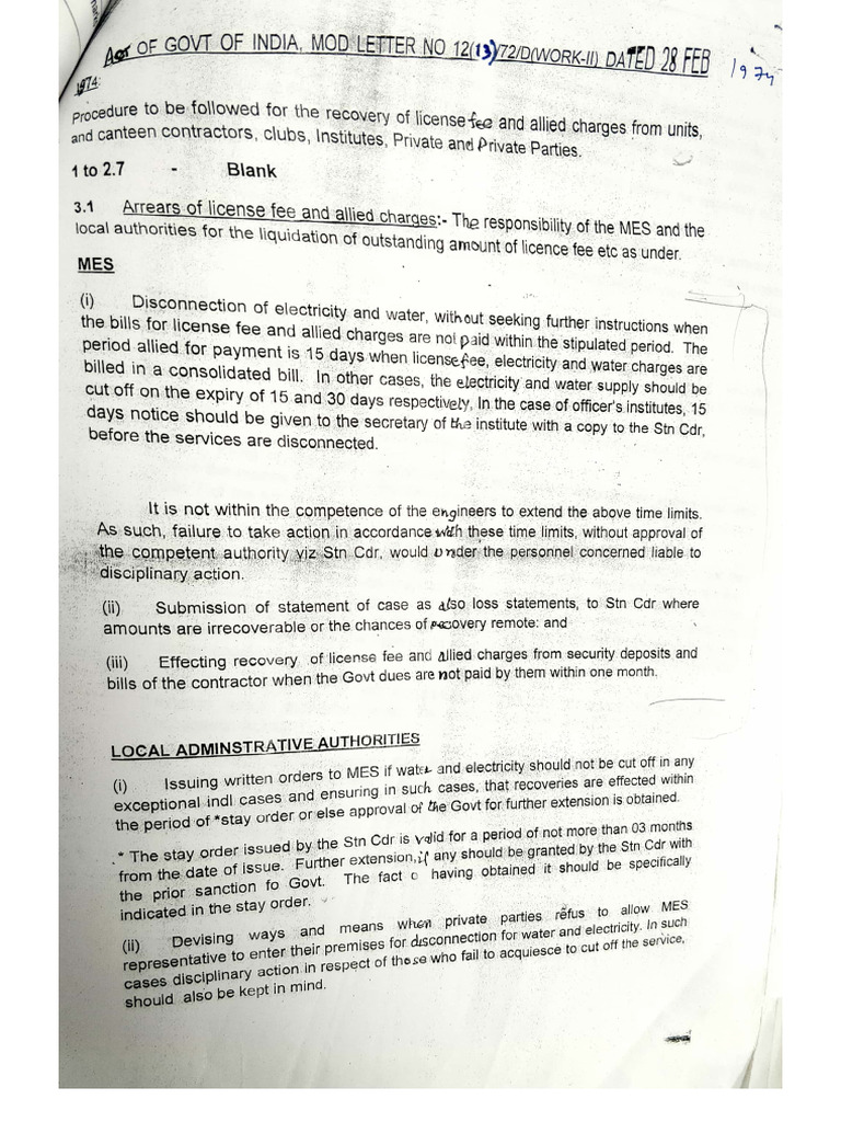 Disconnection of Electricity 1974 Letter | PDF