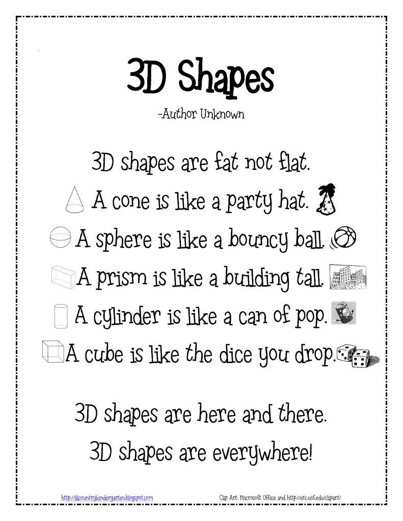 Fun 3D Shapes Poem for Kids | PDF
