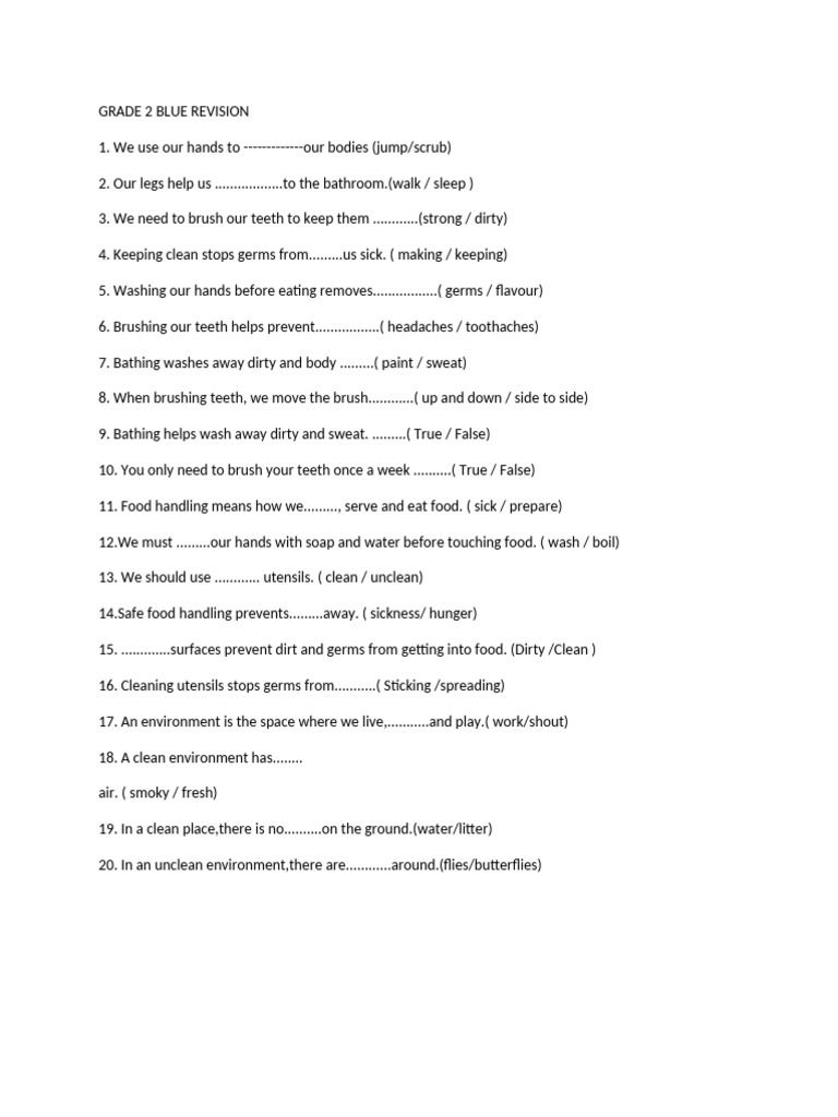Grade 2 Blue Revision 2025 | PDF