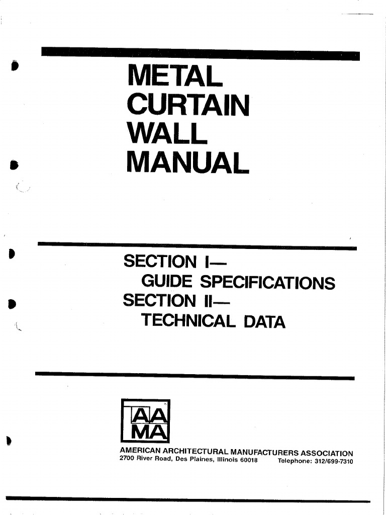 AAMA MCWM-1-89 Metal Curtain Wall Manual | PDF