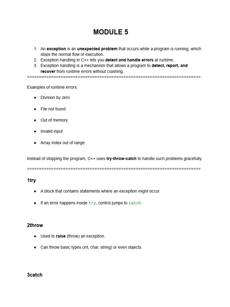 Module 5 - Exception Handling File Handling | PDF | Computer Program | Programming