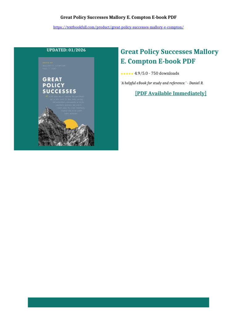 Great Policy Successes Mallory E. Compton eBook pro-grade digital ...