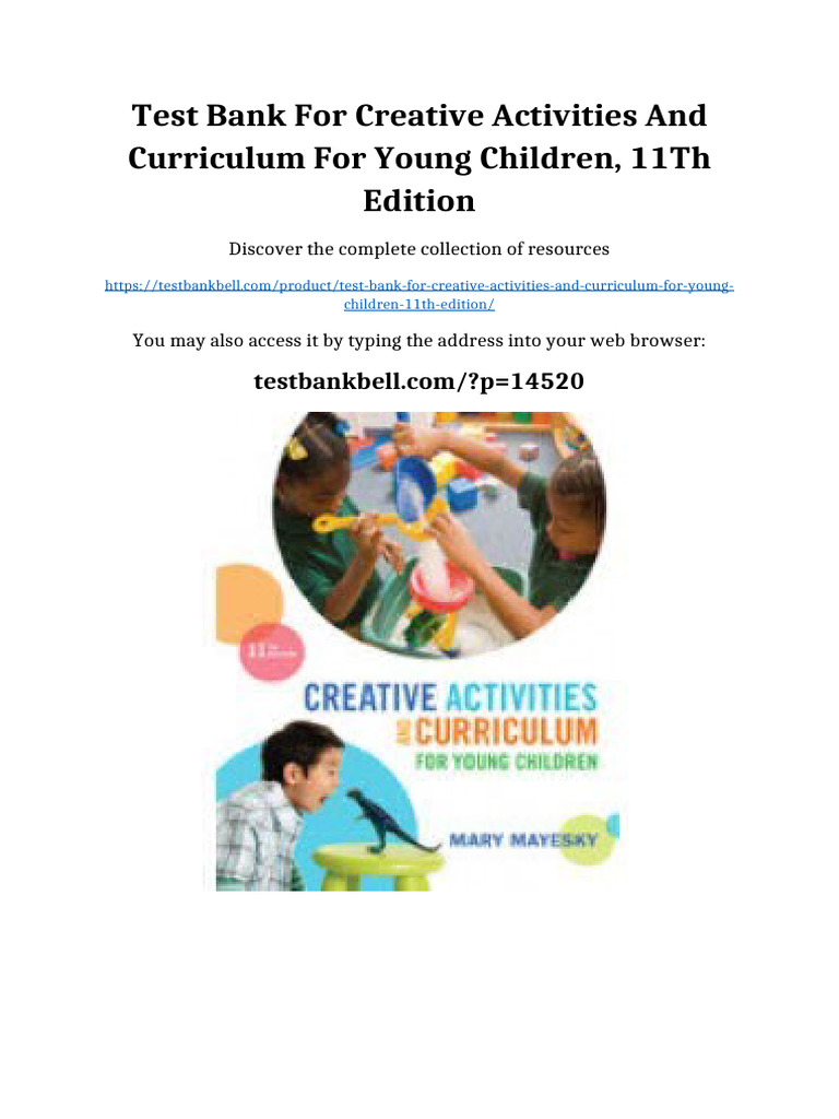 Test Bank for Creative Activities and Curriculum for Young Children ...