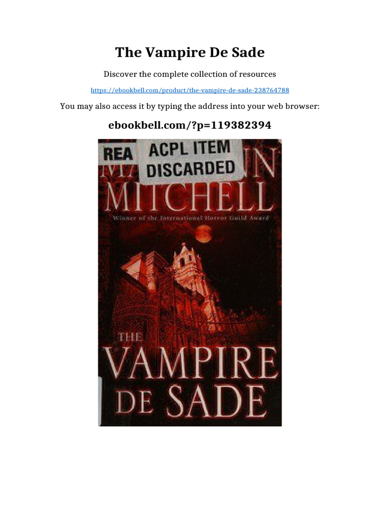 The vampire De Sade available full chapters | PDF | Intellectual Property