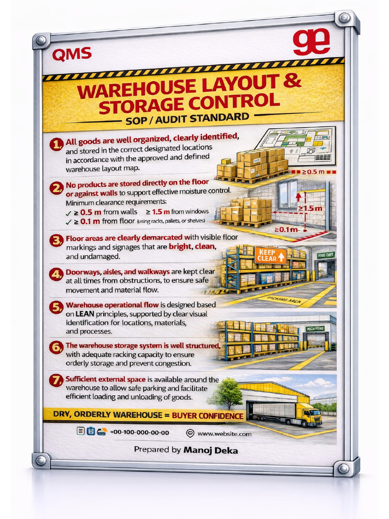 Warehouse Layout Storage Control SOP Poster A3 | PDF