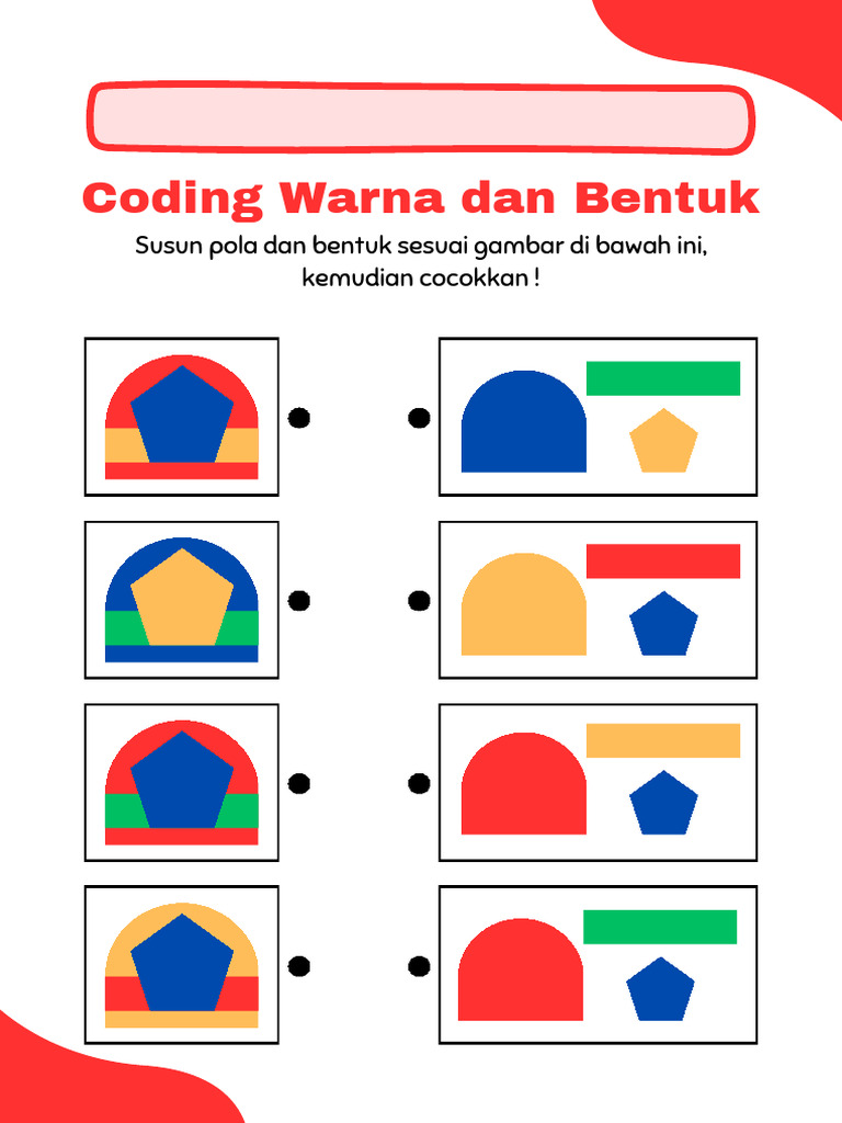Coding Warna Dan Bentuk Lembar Kerja Merah Putih Ilustratif | PDF